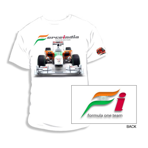 Force India F1 Car T Shirt White Force India F1 Car T Shirt White