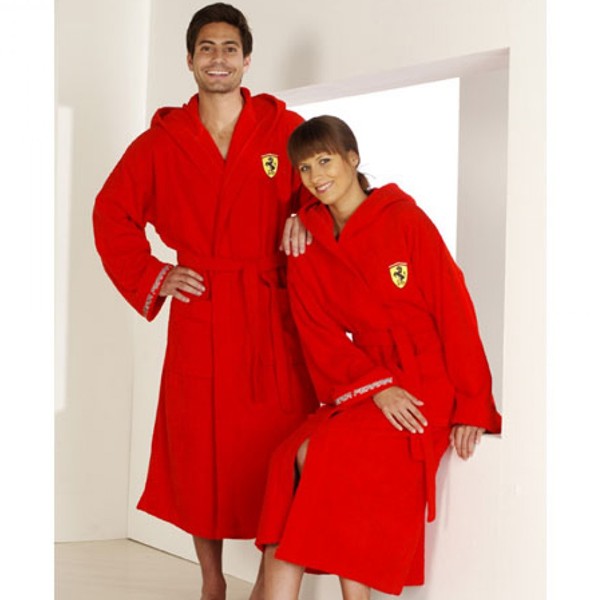 Ferrari Bathrobes - Red Hooded Bath Robes