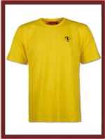 Ferrari Shield T-Shirt with Chest Stripe - Yellow (FP0114)
