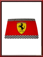 Ferrari Flags: Scuderia Ferrari Chequered Border Flag - Medium (SFX8900)